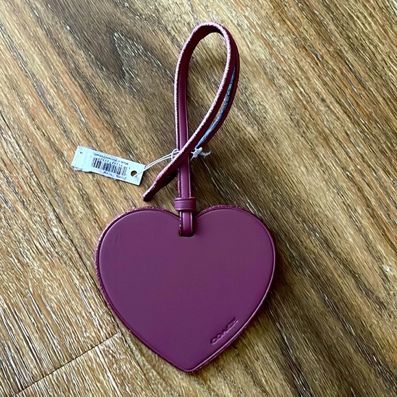Coach | Accessories | Coach Leather Primrose Heart Bag Charm Nwt | Poshmark